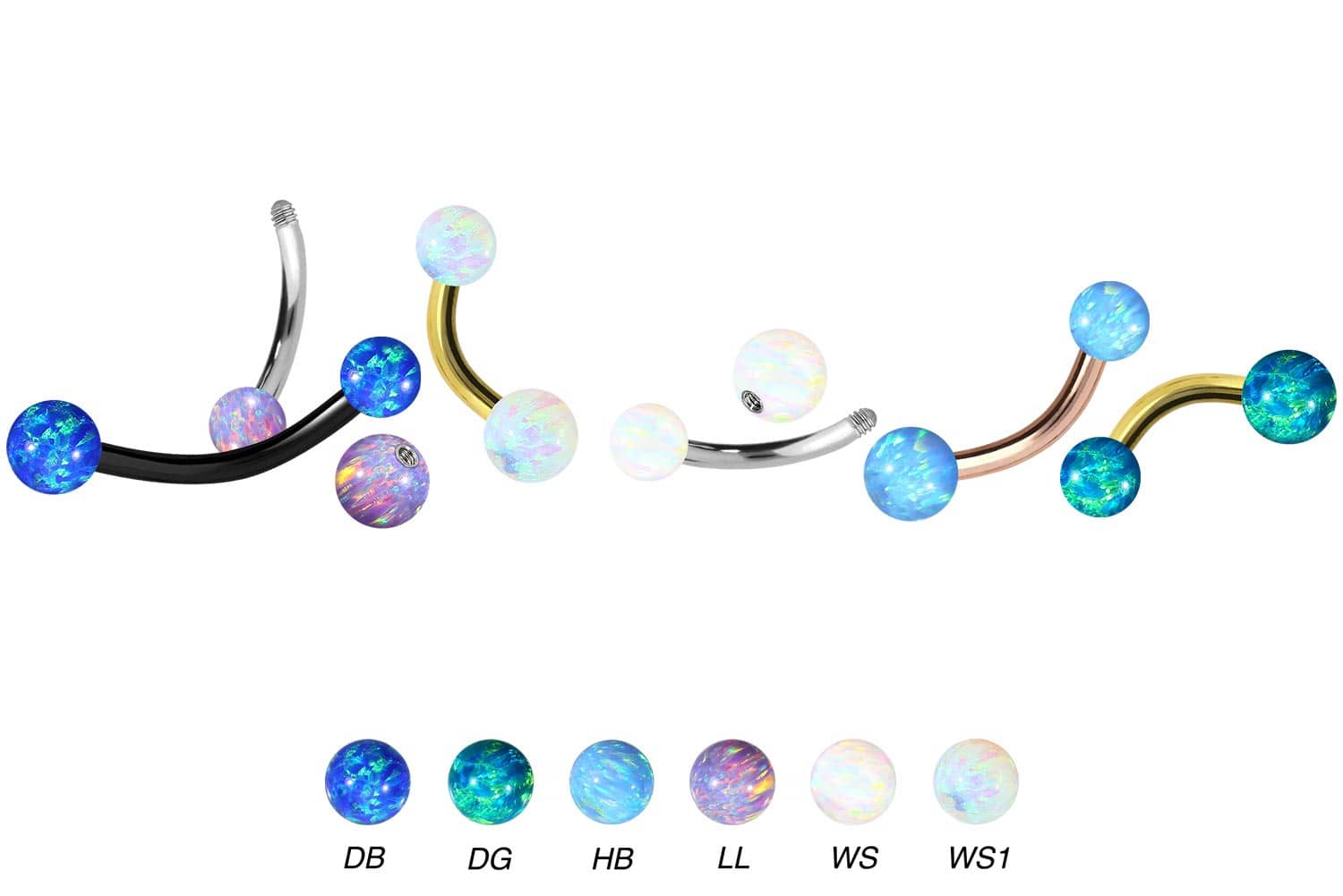 Titan Mini Bananabell SYNTHETISCHE OPALE | PIERCINGLINE